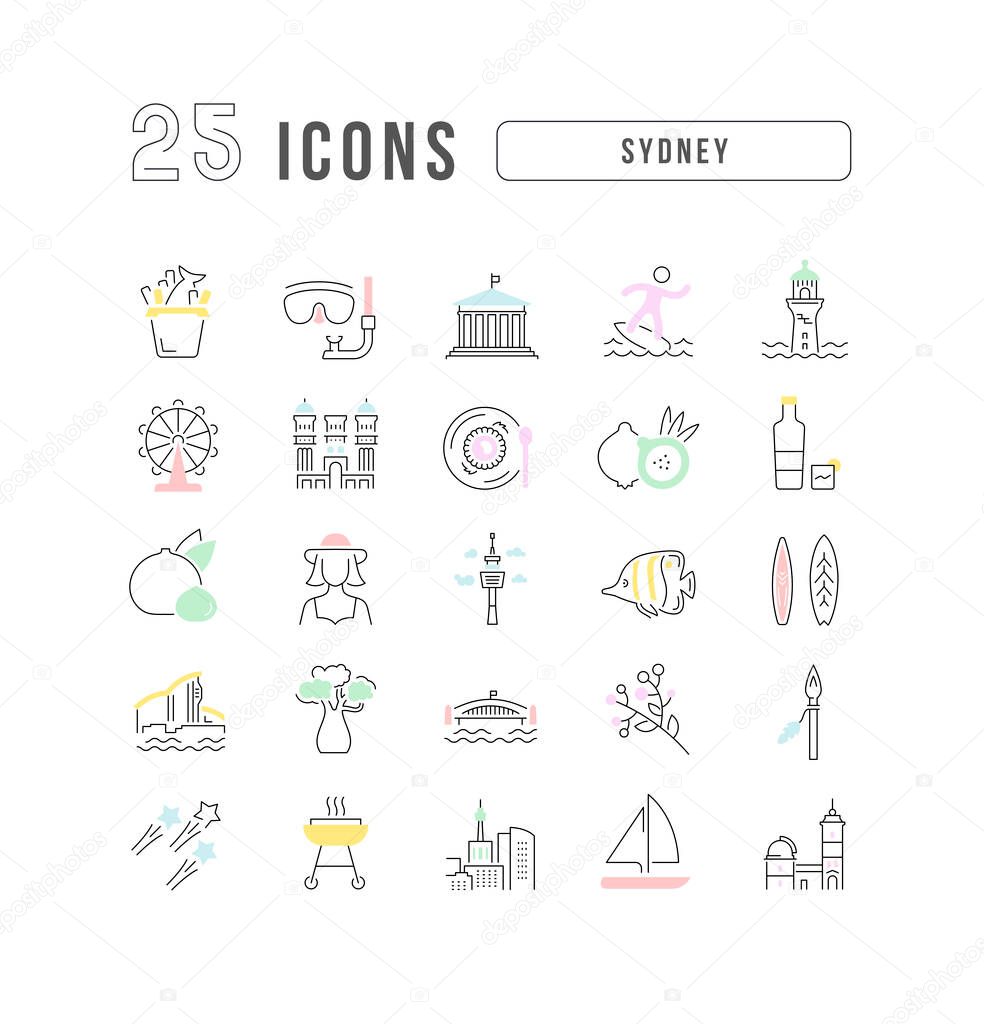 Sydney. Colecci n de iconos perfectamente delgados para el dise o web, la aplicaci n y los ...