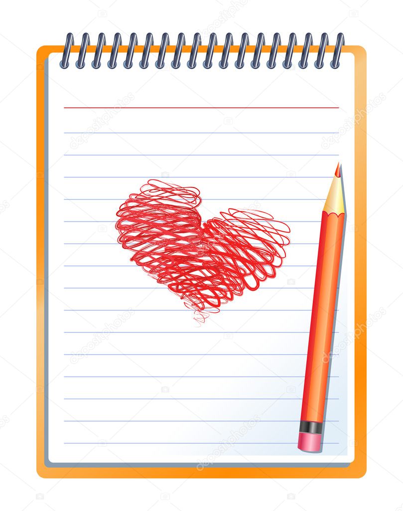 Notebook with heart Stock Vector by ©sonia_eps 40851563