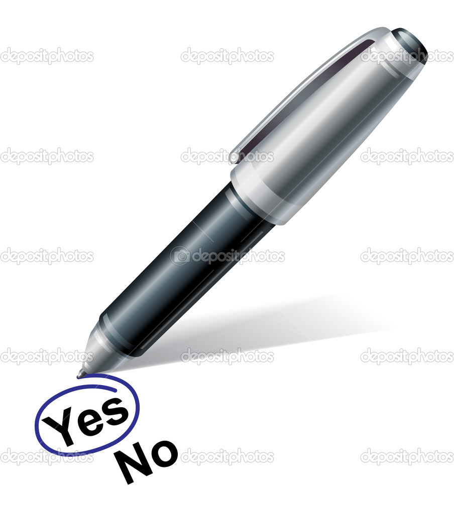 Vector illustration of pen choosing yes Stock Vector by ©sonia_eps 40851699