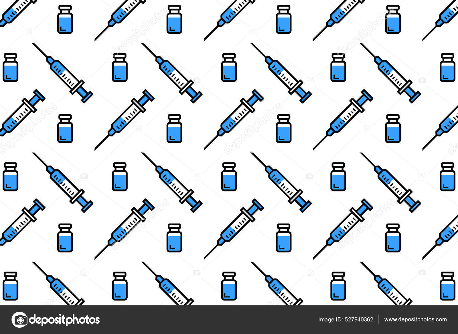 Syringe with needle and vial seamless pattern Stock Vector by ©sonia ...
