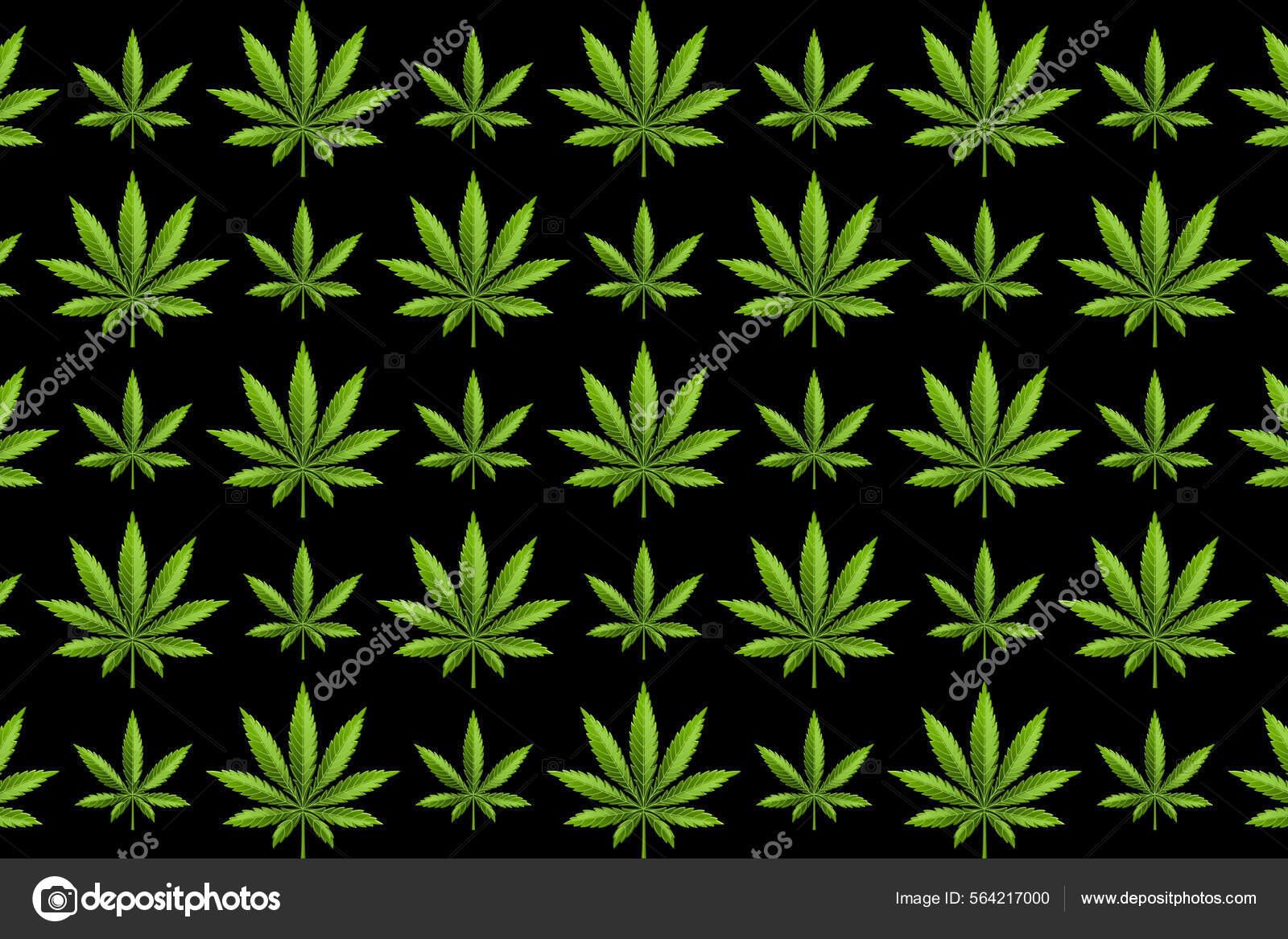 Patrón de hoja de marihuana o hierba de hoja de cannabis Vector de stock por ©sonia_eps 564217000