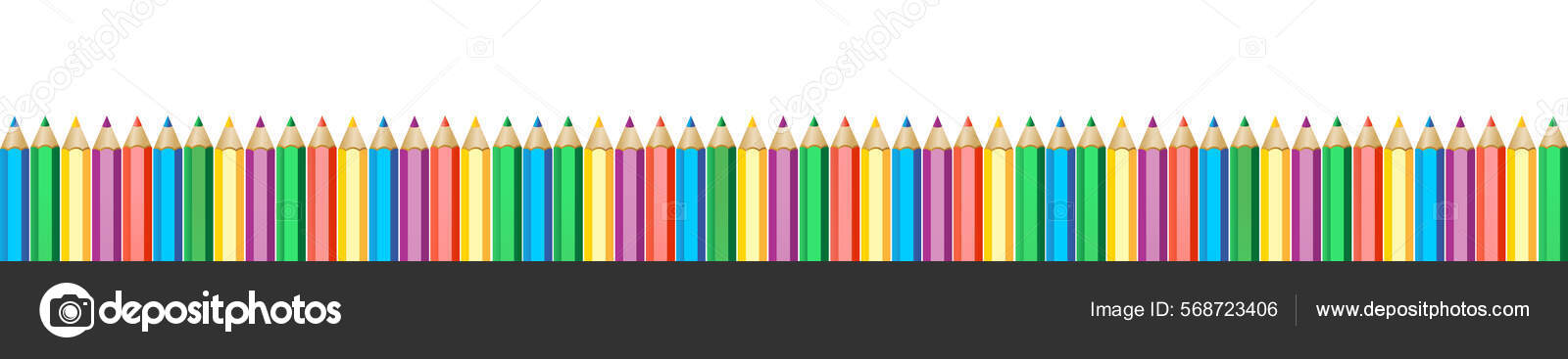 Colored pencils row. Crayons isolated on white Stock Vector by ©sonia ...