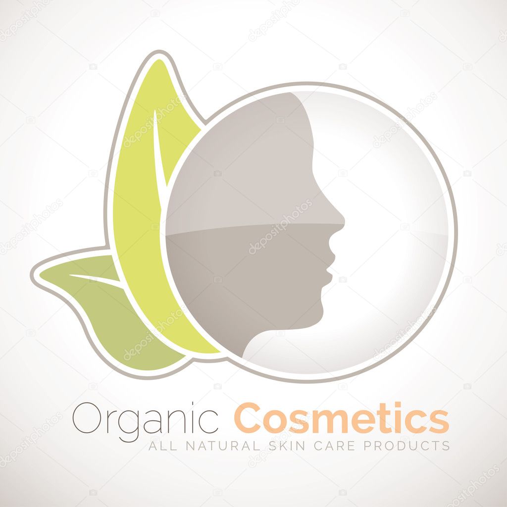 Organic cosmetics symbol for all natural skin care products — Stock ...