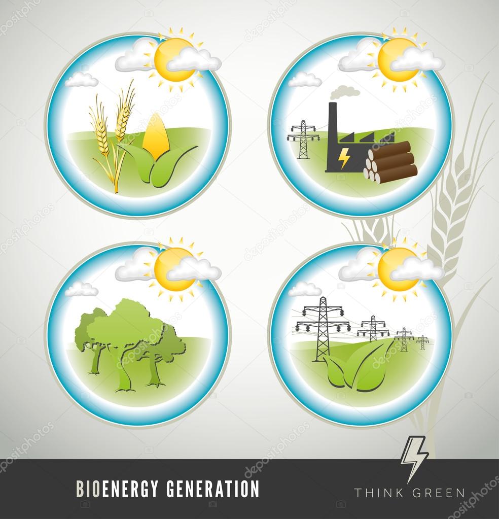 Bioenergy and power generation icons Stock Photo by ©gdas 45424375