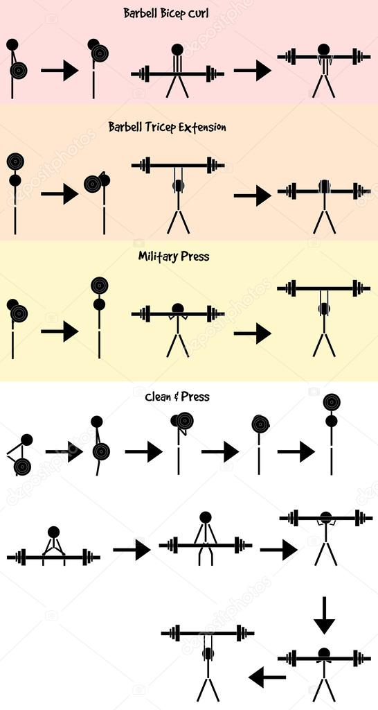 Stickman Weight training icon vector set Stock Vector Image by ©nattul ...