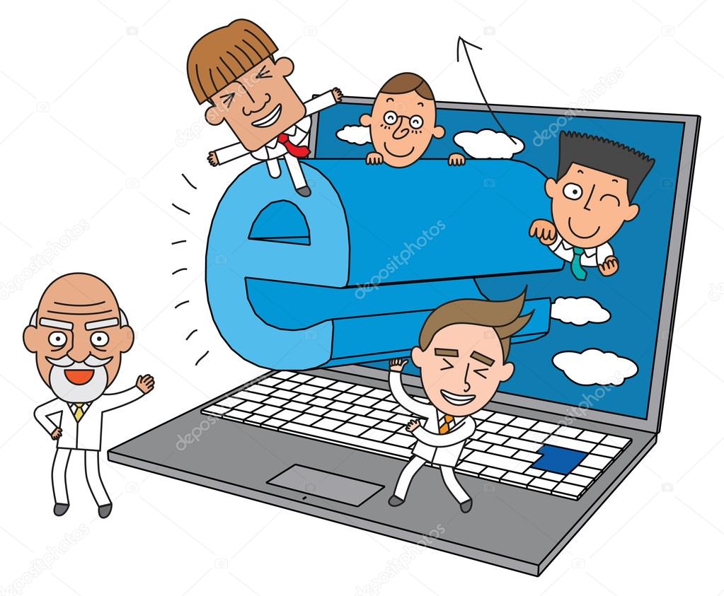 Funny line character illustration Business Story series Stock ...