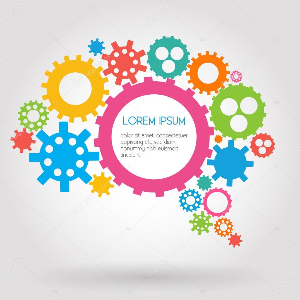 Infographic Design - Gears, Thinking, Ideas, Creativity — Stock Vector ...