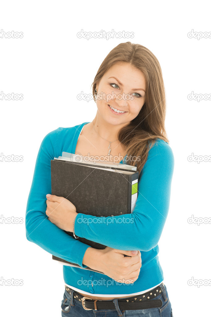 Beautiful student with a folder — Stock Photo © Smanyuk #41915017