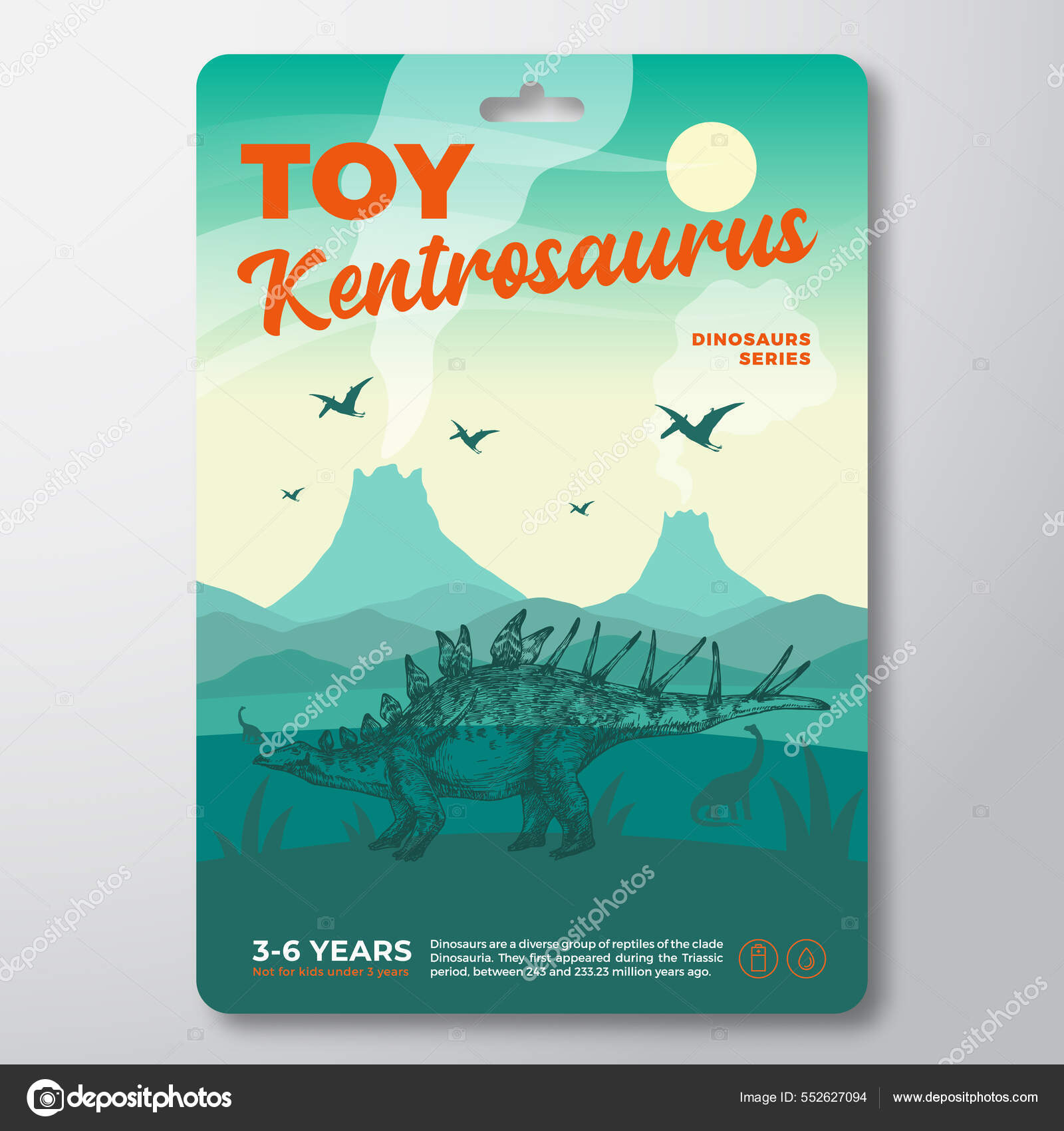 Toy Dinosaur Label Template. Abstract Vector Packaging Design Layout ...