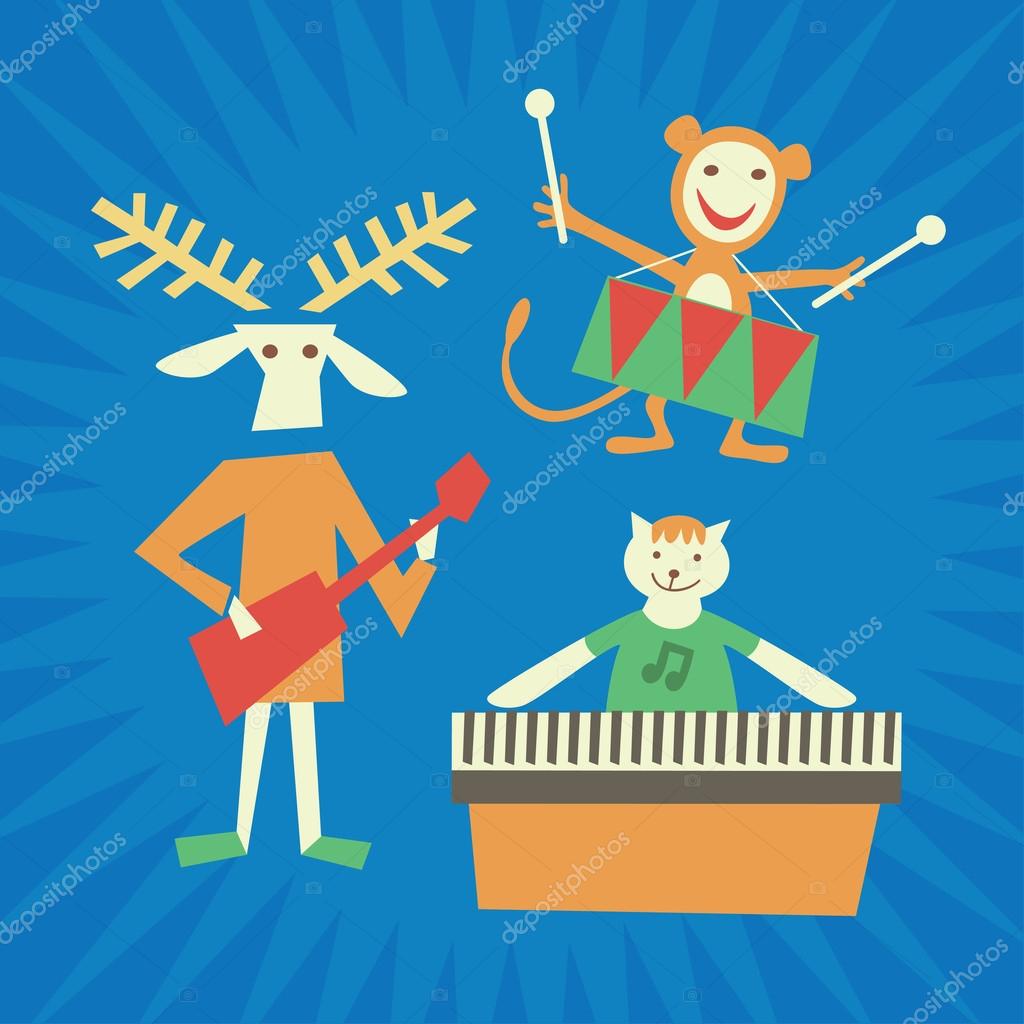 Cartoon animals band Stock Vector Image by ©marmarto #41052289