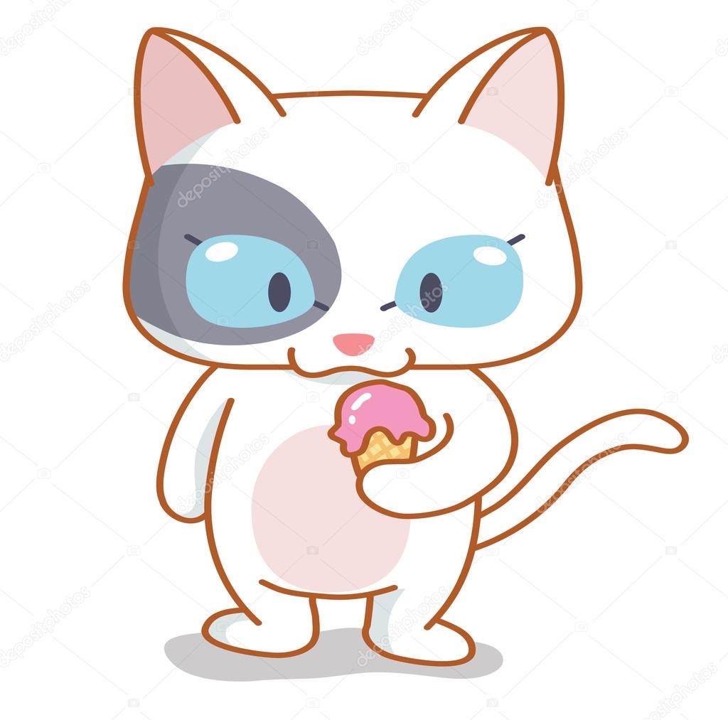 Cartoon funny cats enjoy ice cream — Stock Vector © amino10 #47238447