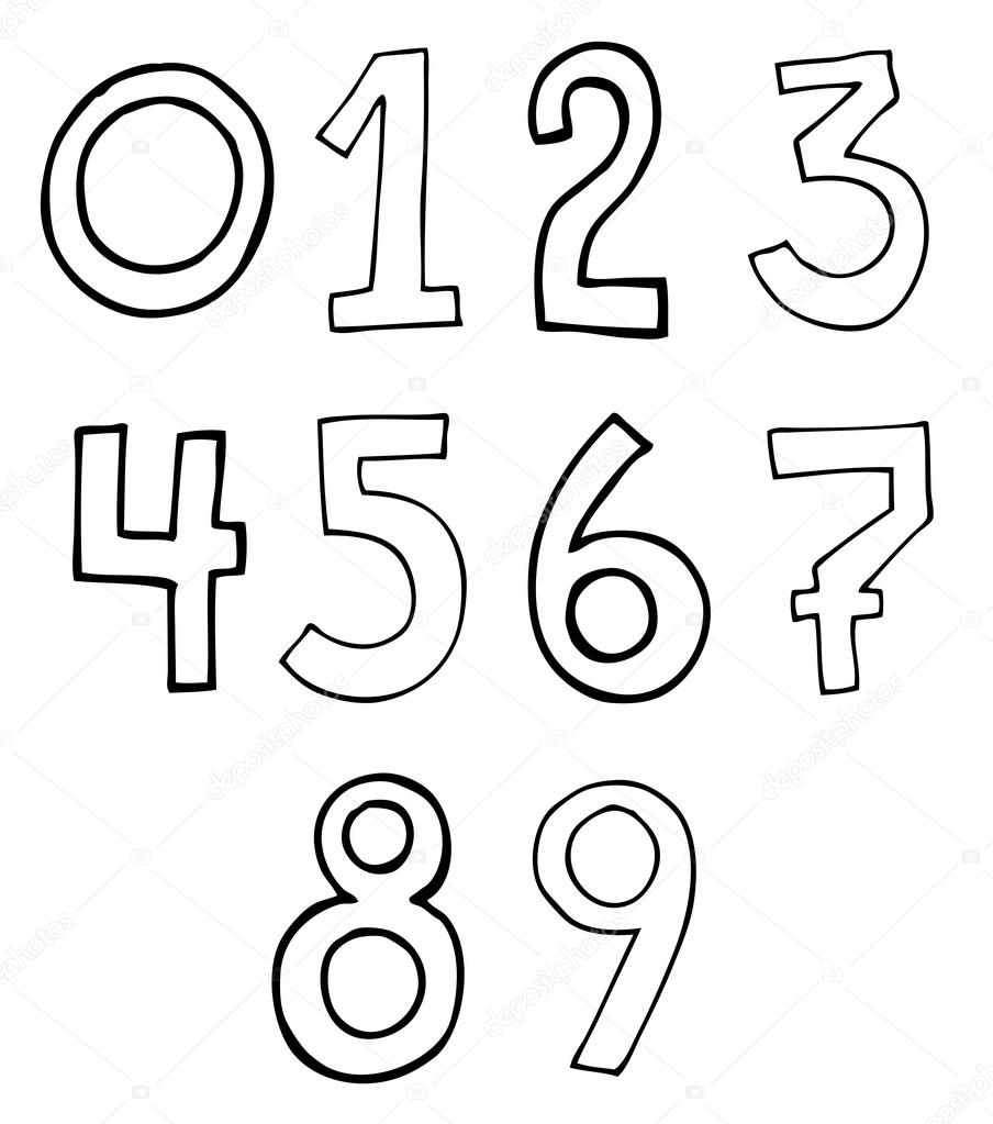 Hand written numbers set Stock Vector Image by ©TAkhmet #48939261