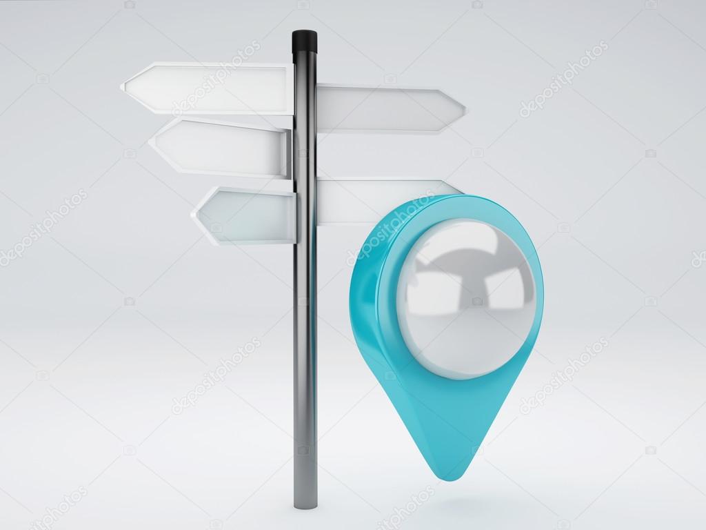 3d map pointer. travel and navigation concept — Stock Photo ...