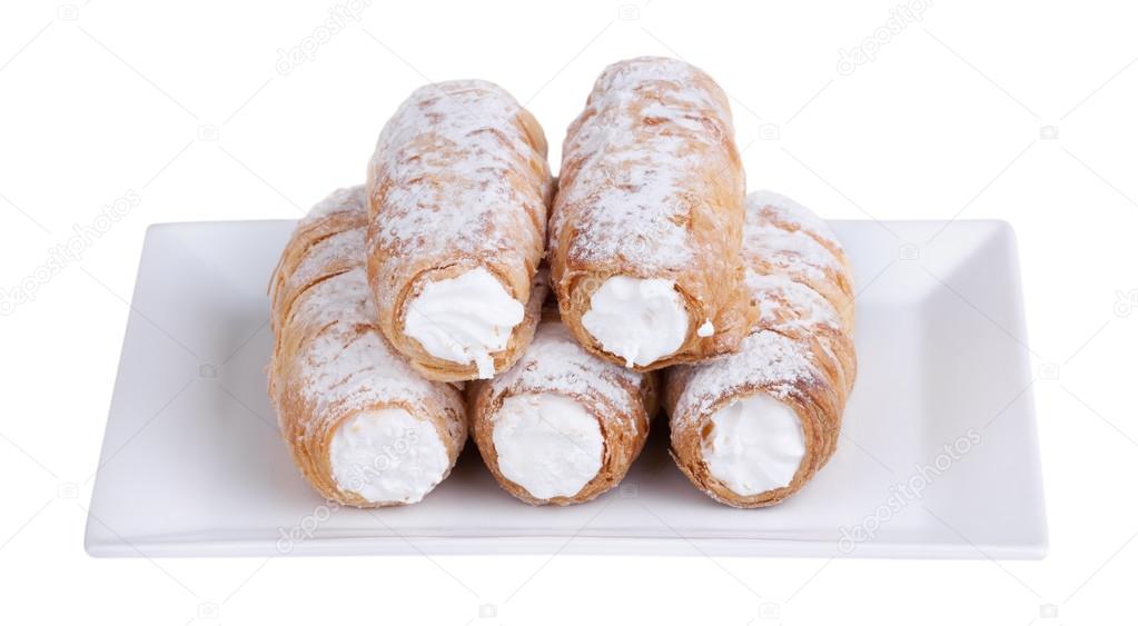 Cream-filled pastry roll Stock Photo by ©Skystorm 42709267