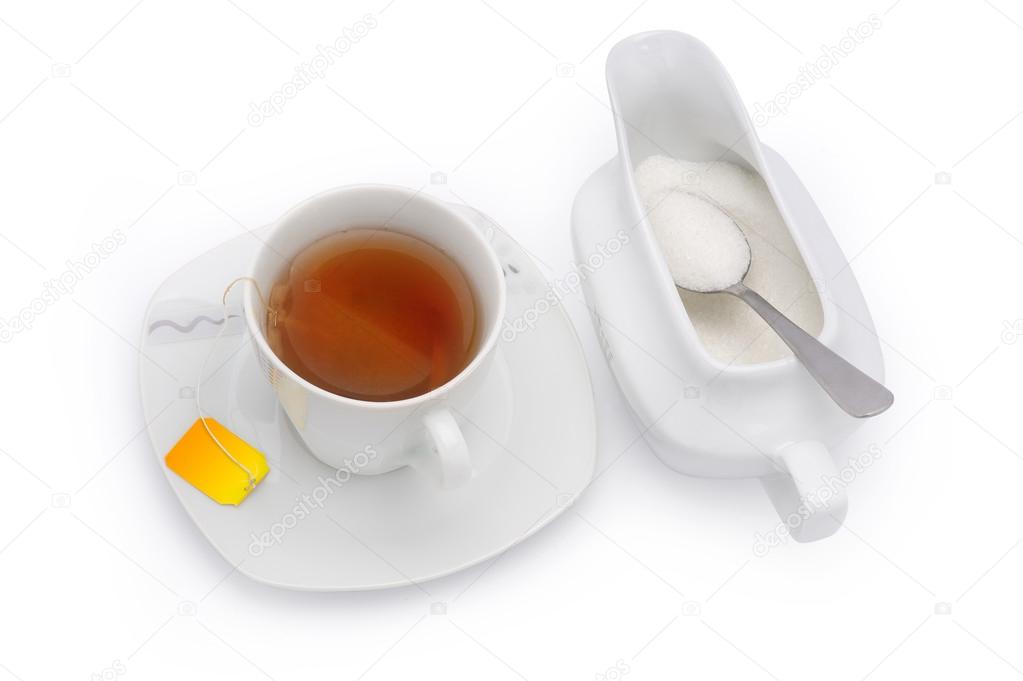 Cup of tea with sugar — Stock Photo © diplomedia #40588663