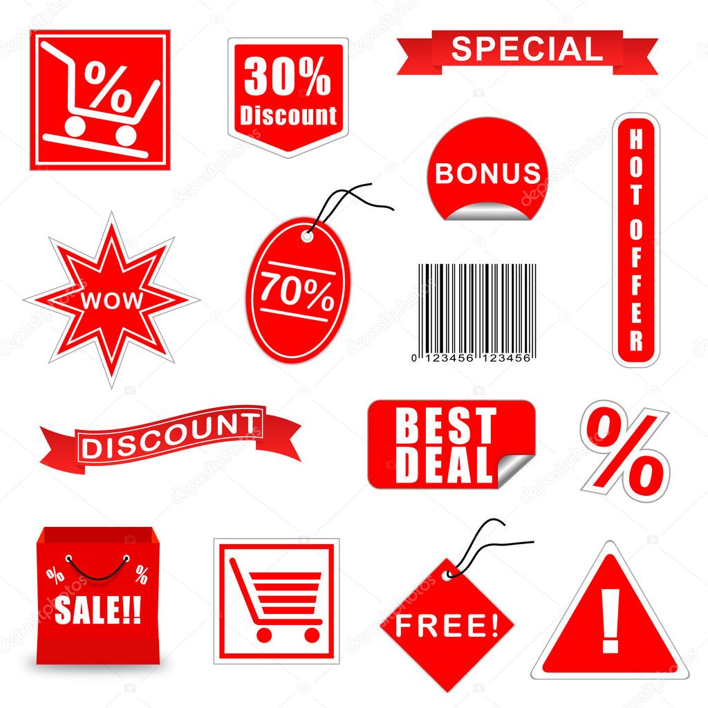 Vector Sale Elements Set 3 Stock Vector by ©NM-Creative-Design 40609097