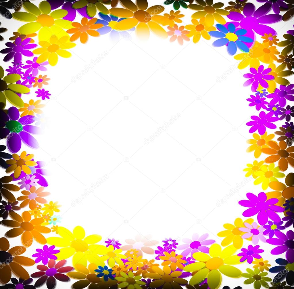 Frames decorated with colorful flowers — Stock Photo © EcoPimStudio ...