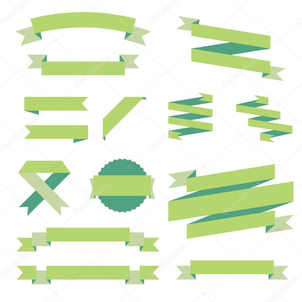 Ensemble de rubans, design vert, illustration vectorielle Vecteur par ...