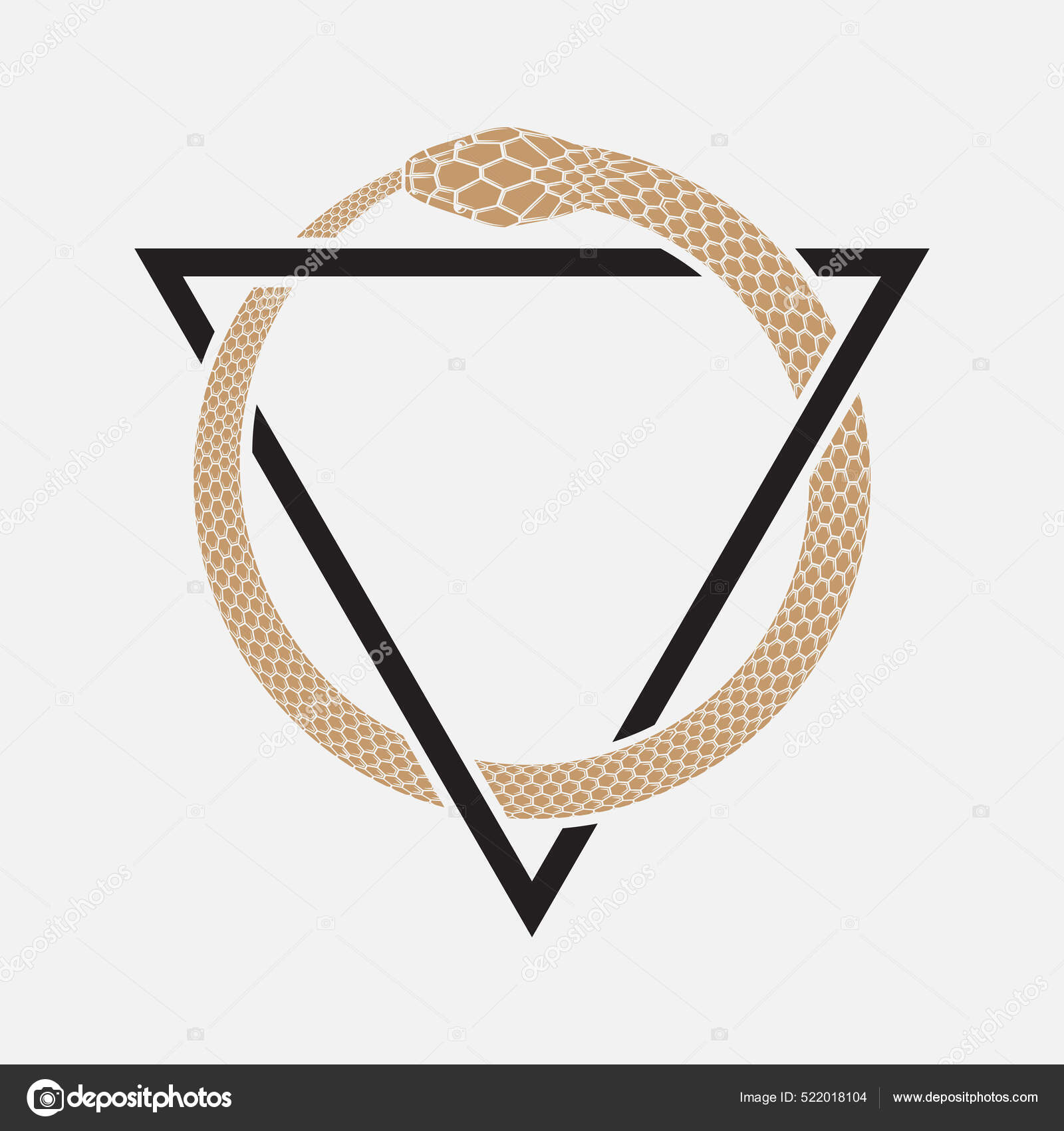 Ouroboros Symbol Triangle Vector Illustration Isolated White Background Stock Vector by ...