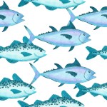 Seamless pattern of watercolor fish Stock Illustration by ©AlexVector ...