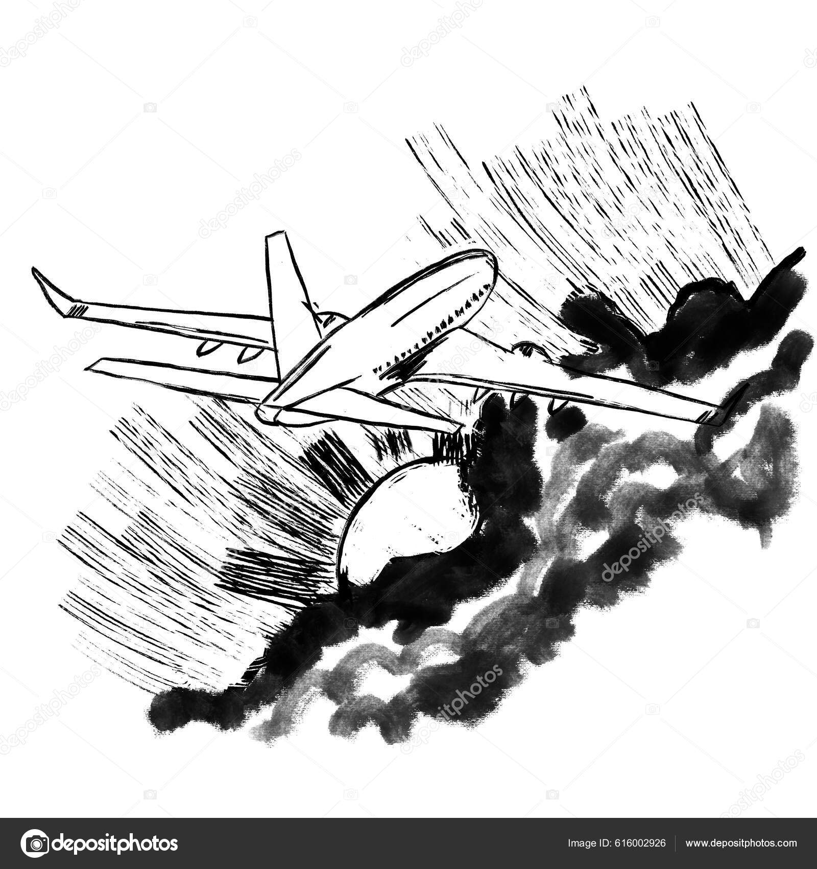 Airplane Crash Sketch