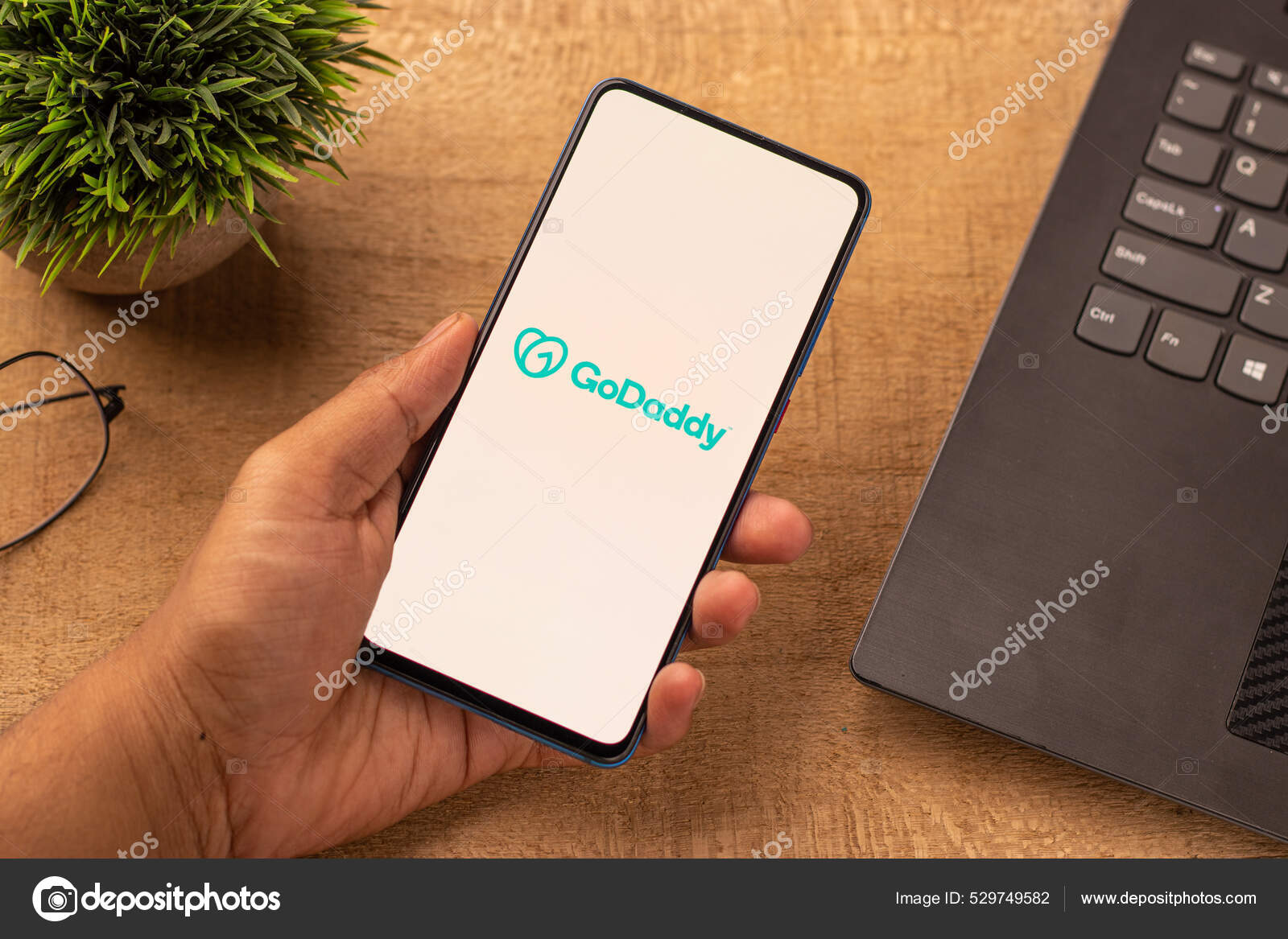 Assam India April 2021 Godaddy Logo Phone Screen Stock Image — Stock ...