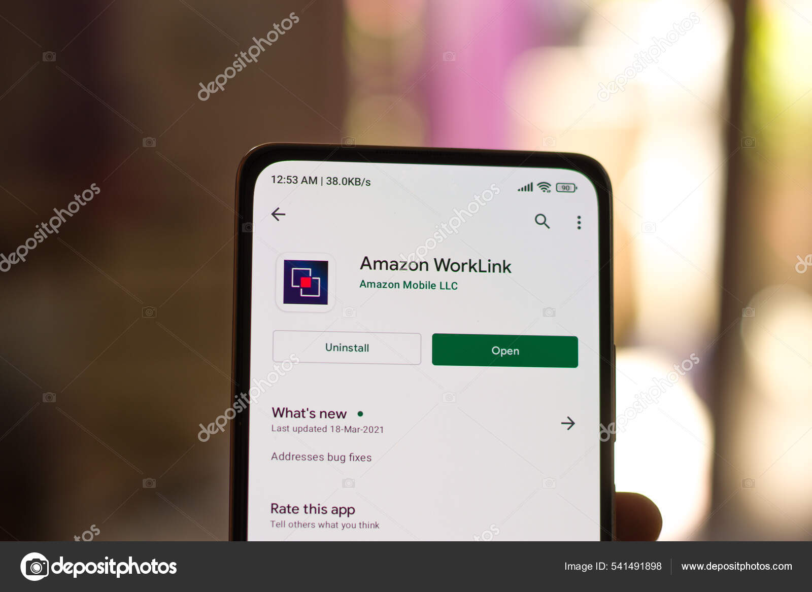 West Bangal India December 2021 Amazon Worklink Logo Phone Screen ...