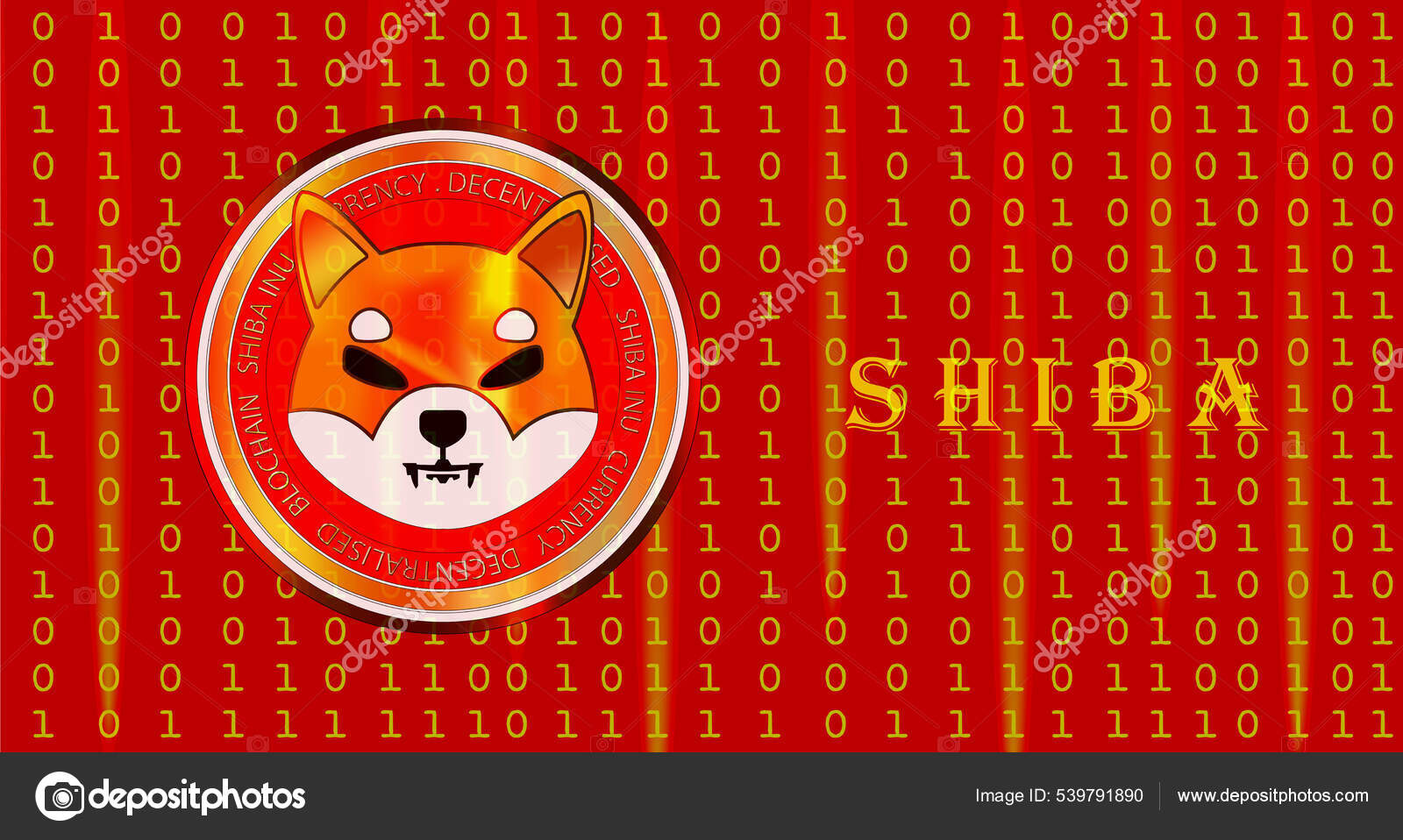 Shiba Virtual Currency Visuals Colorful Background Illustrations Stock ...
