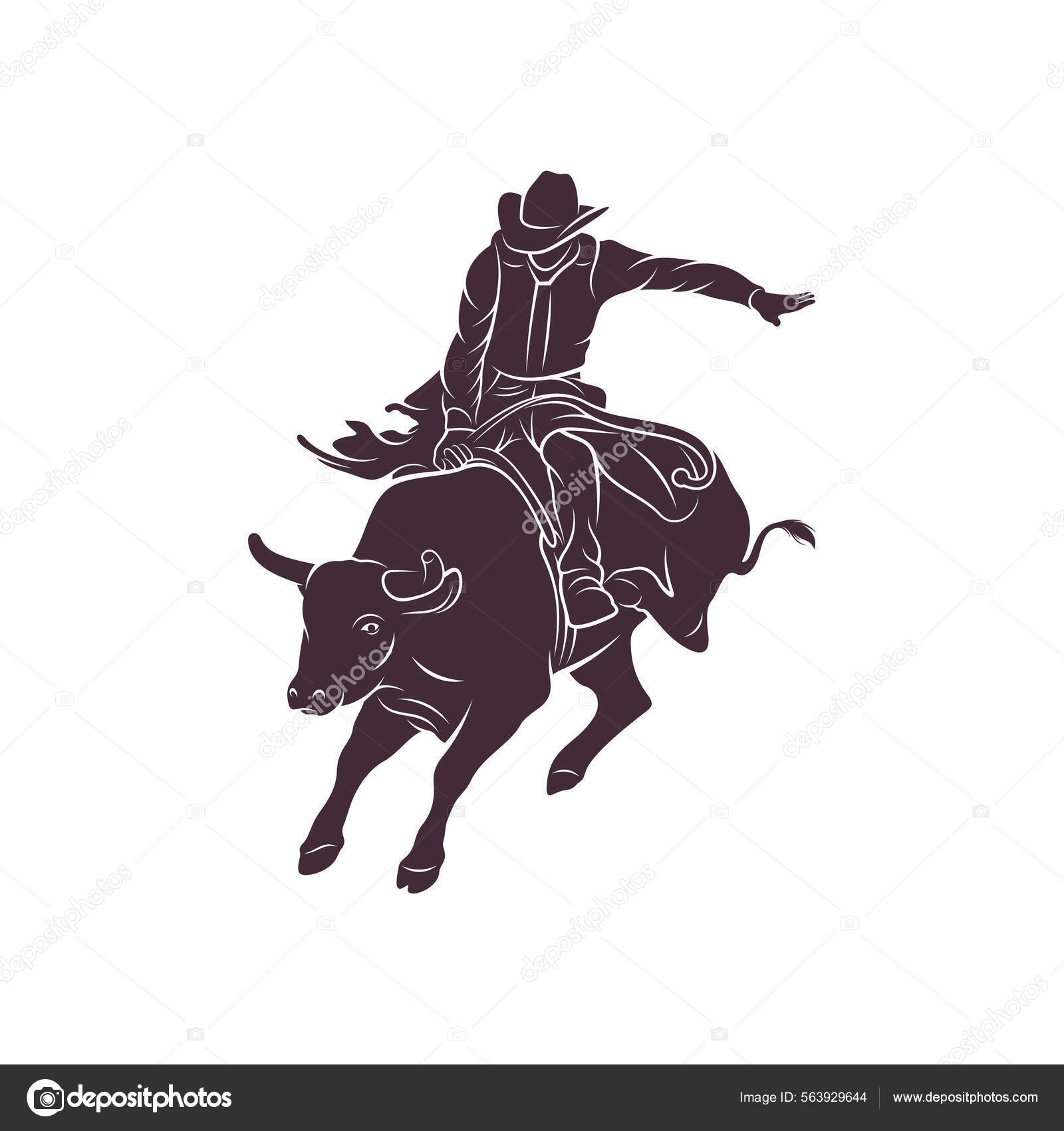 Bull Rider Design Vector Illustration Creative Bull Rider Logo Design ...
