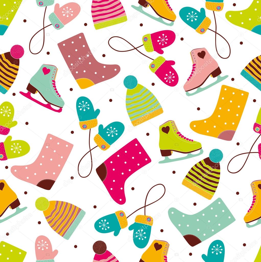 Cute winter seamless pattern. — Stock Vector © vyazovskaya #41557251