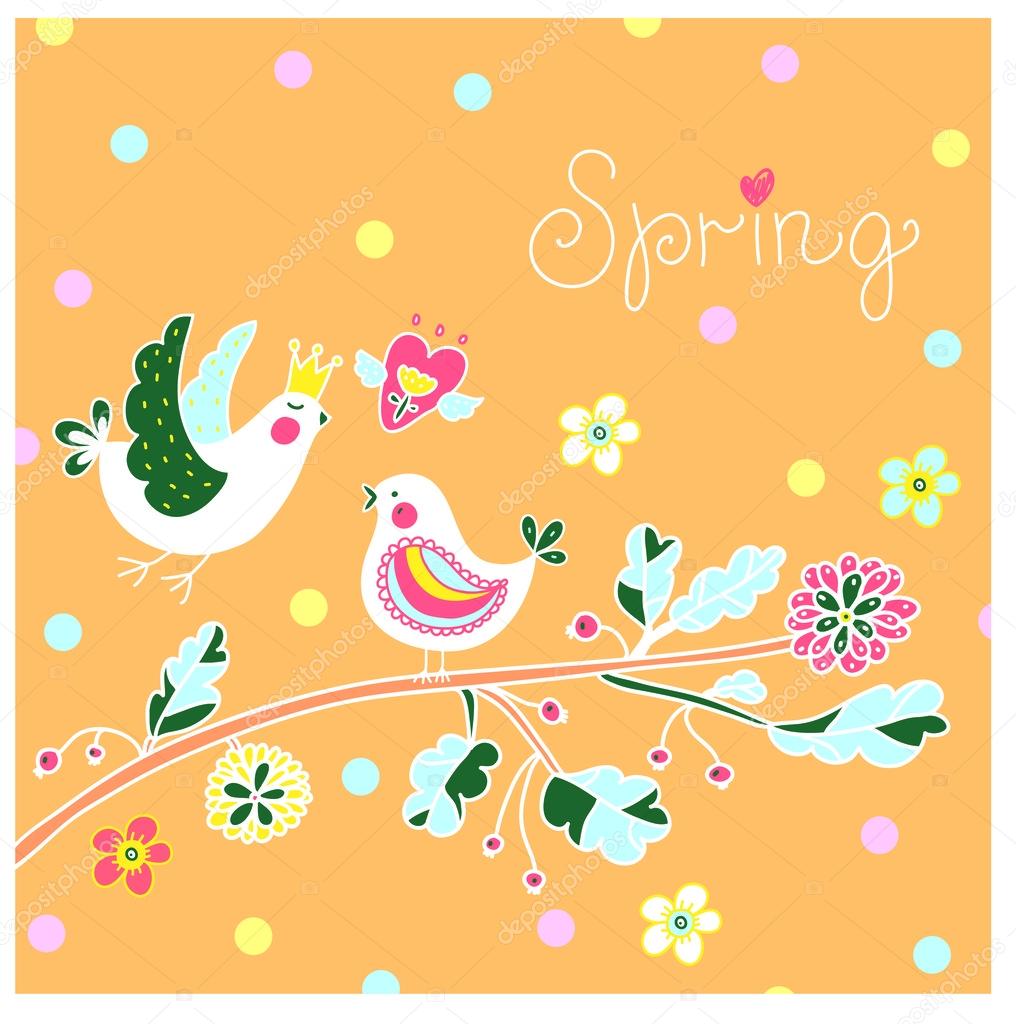 Cute spring background Stock Vector Image by ©vyazovskaya #42124995