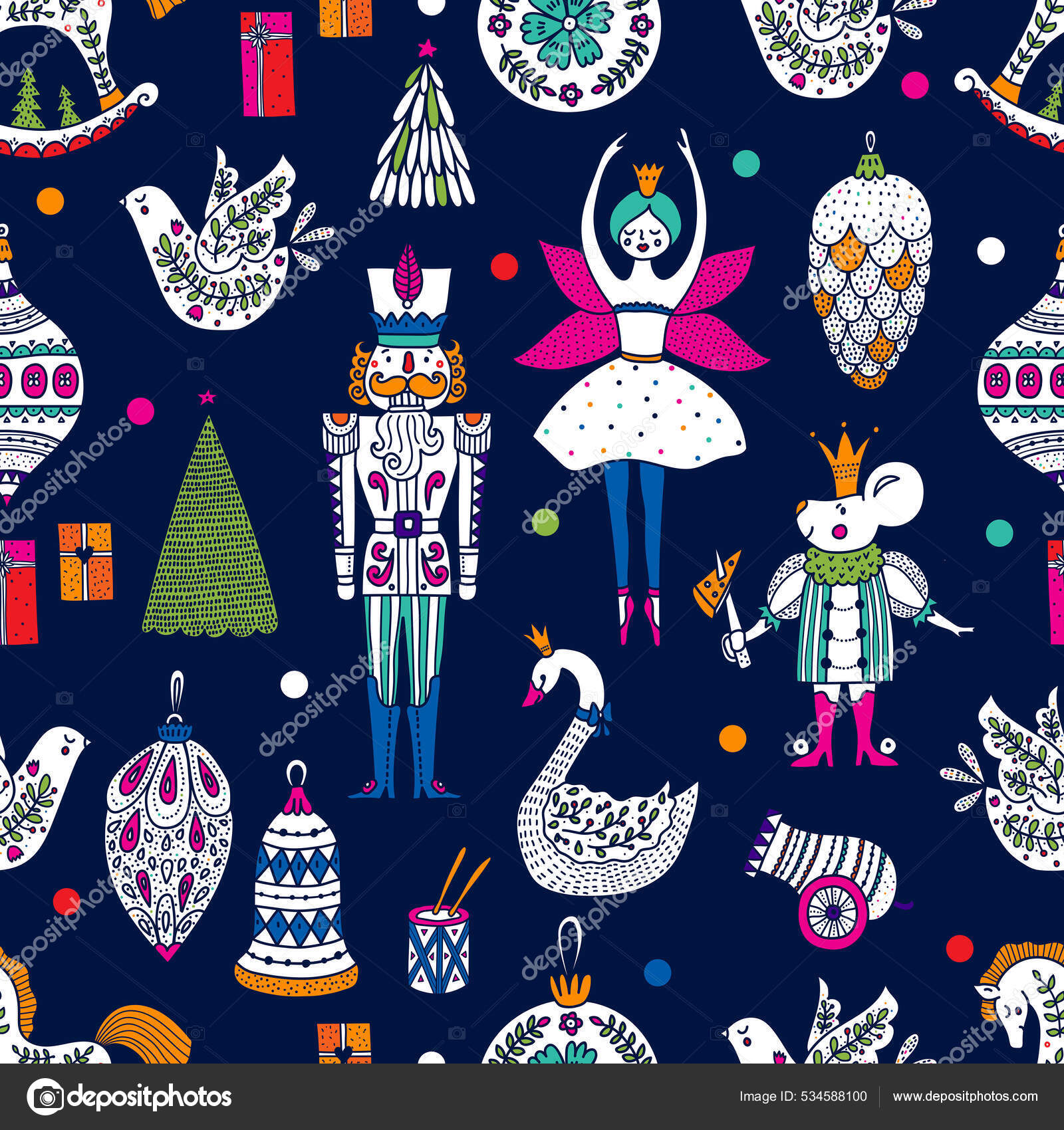 Christmas Vector Seamless Nutcracker Pattern Seamless Pattern Can Used ...