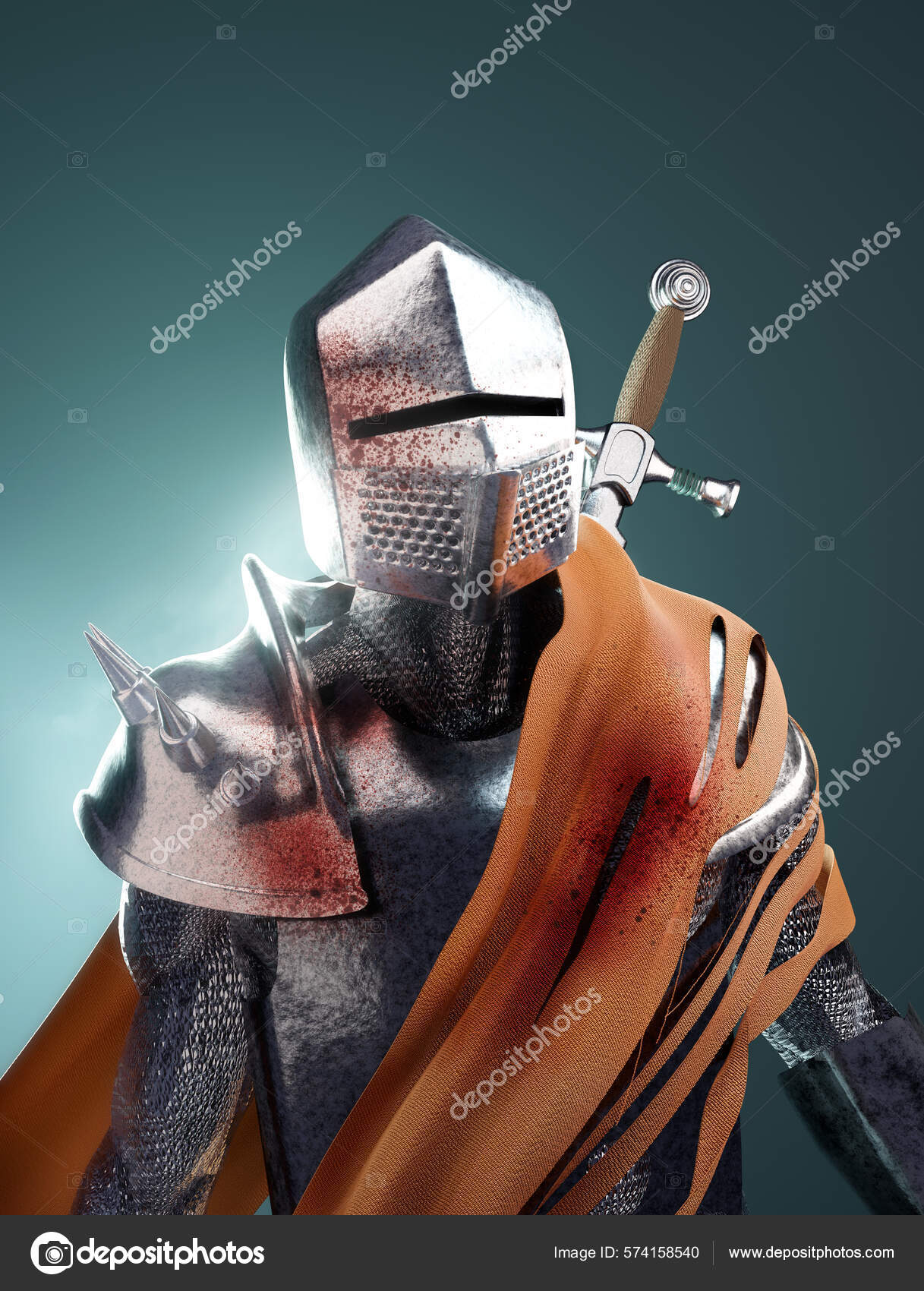 Battle Hardened Medieval Knight Body Armour Warrior Illustration ...