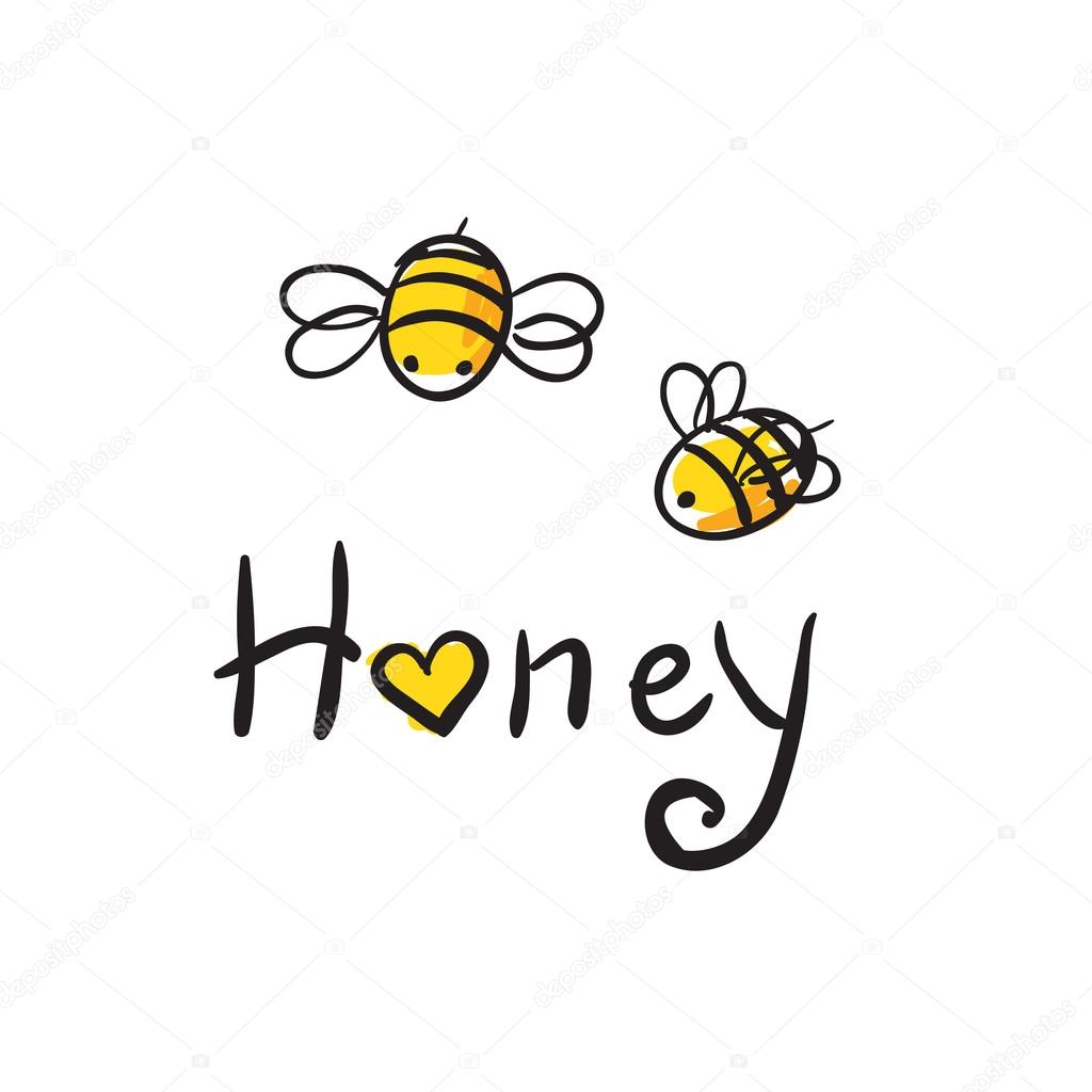 Cartoon Honey Bee Love
