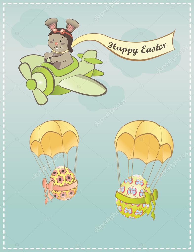 Easter Bunny on the plane Stock Vector Image by ©freestyler_t #44259047