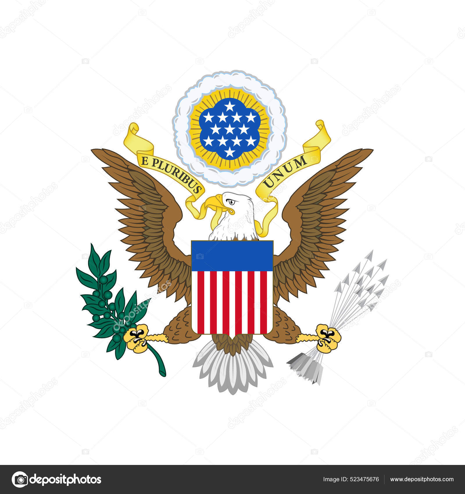 Realistic Vector Emblem United States Federal Government System Public ...