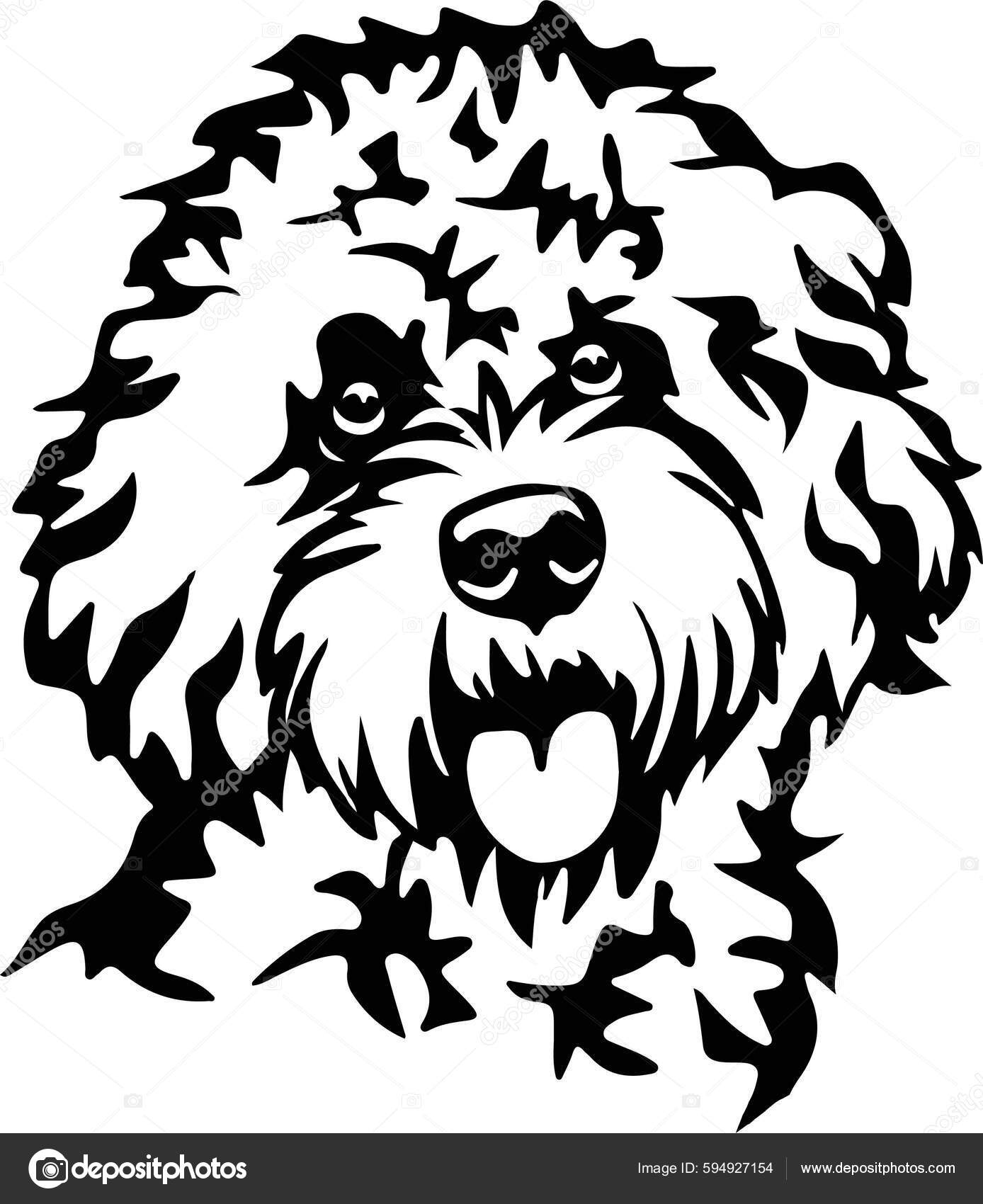 Cockapoo Svg Portrait Vecor Graphic Art Dog Head Cut File Stock Vector ...