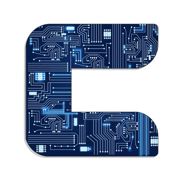 Letter "c" from technology's stylized alphabet - Stock Image - Everypixel