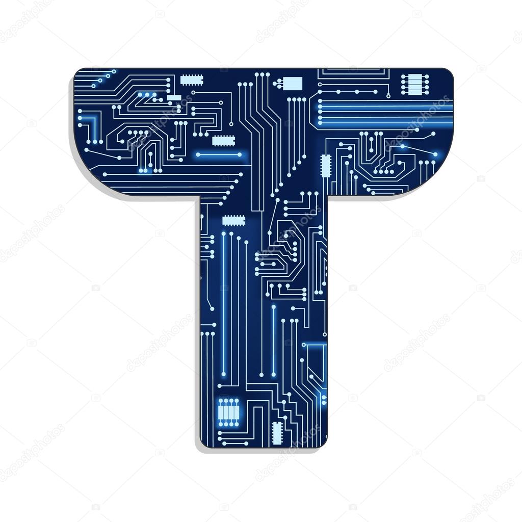 Letter "t" from technology's stylized alphabet — Stock Vector © drical ...