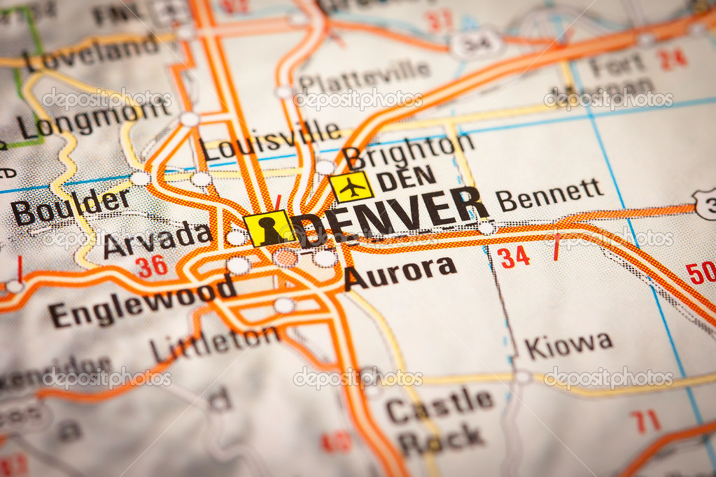 Denver City on a Road Map Stock Photo by ©marcoscisetti 49751899