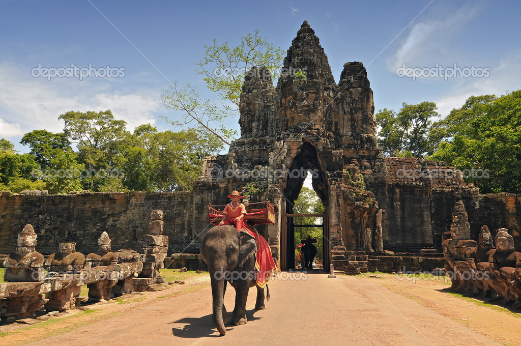Elephant rides for tourists at Cambodia's most famous tourist ...