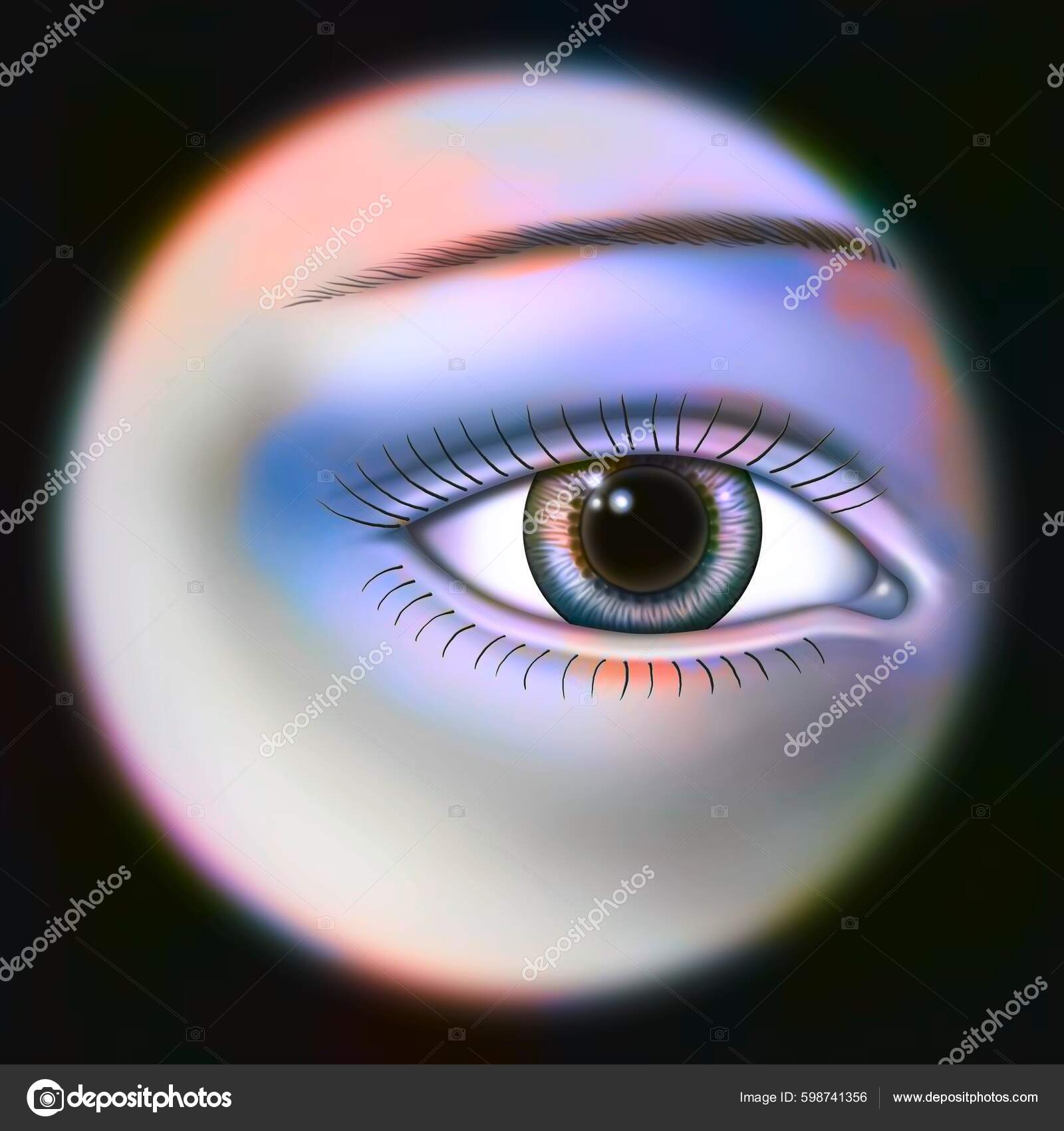 Mydriasis Normal Eye Dilated Pupil — Stock Photo © imagepointfr #598741356