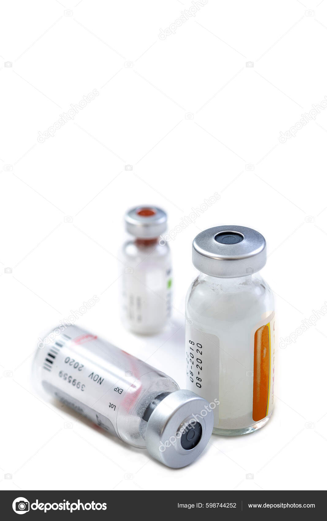 Medical Vial Solution Injection White Background — Stock Photo ...