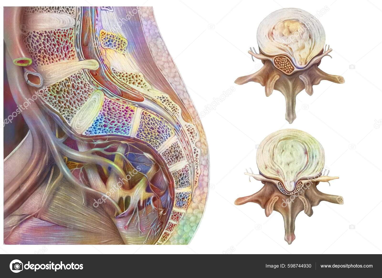 Herniated Disc Abnormal Protrusion Intervertebral Disc Stock Photo by ...