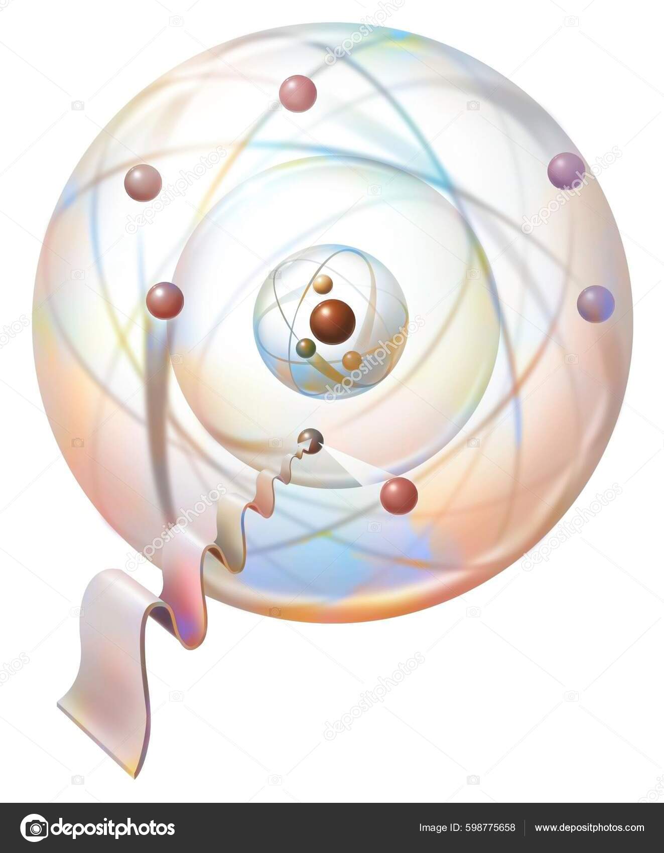 Bohr's Circular Orbits Electrons Orbit Them Stock Photo by ...