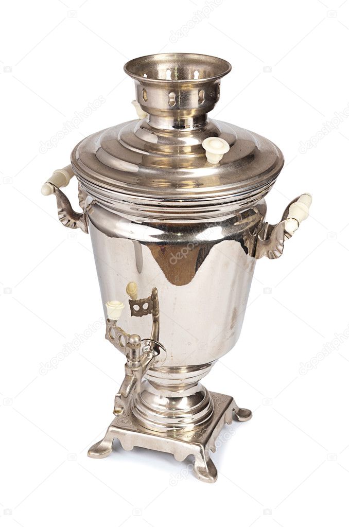 Silver old samovar isolated on white ⬇ Stock Photo, Image by © sveta ...