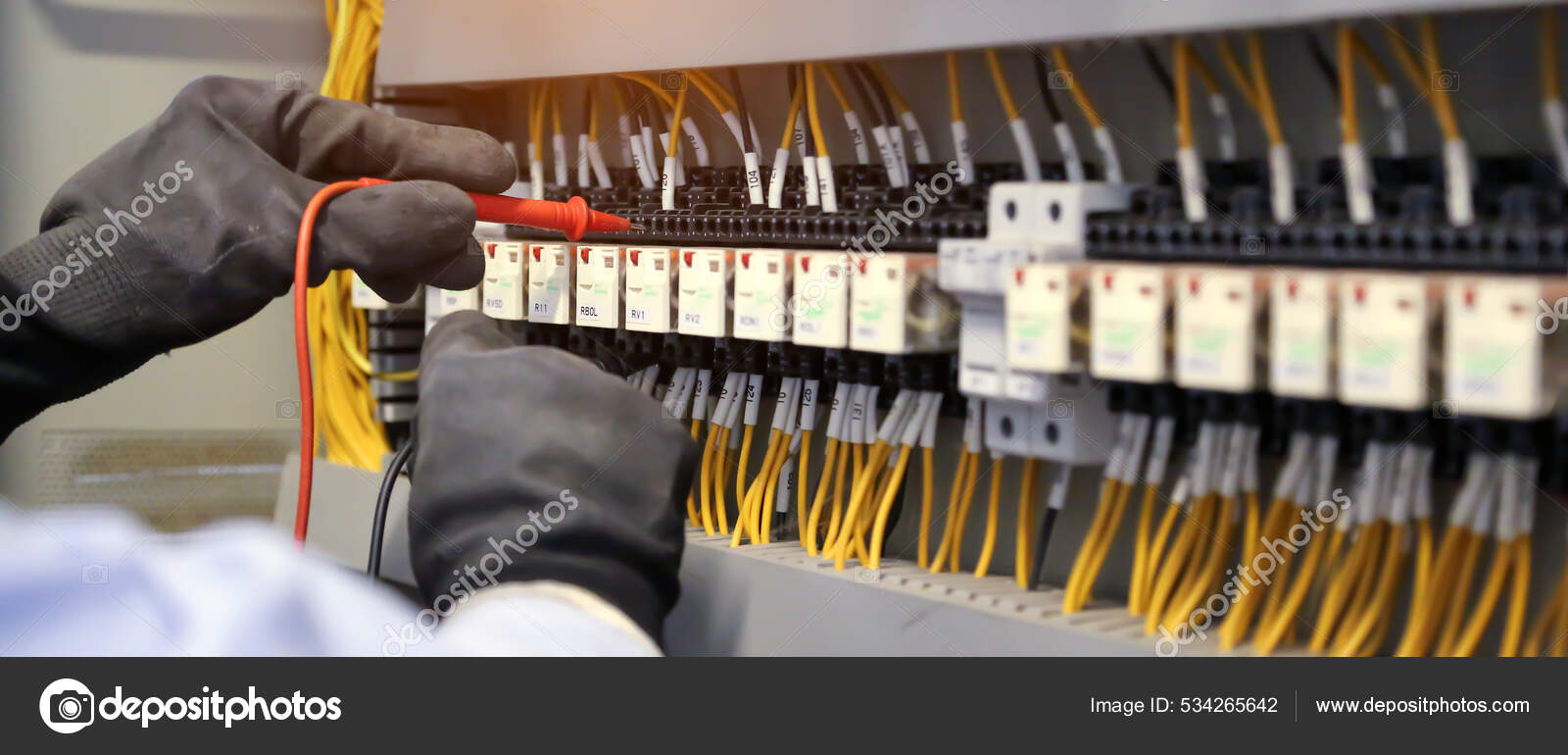 Close Hand Electrical Engineer Using Measuring Equipment Checking ...