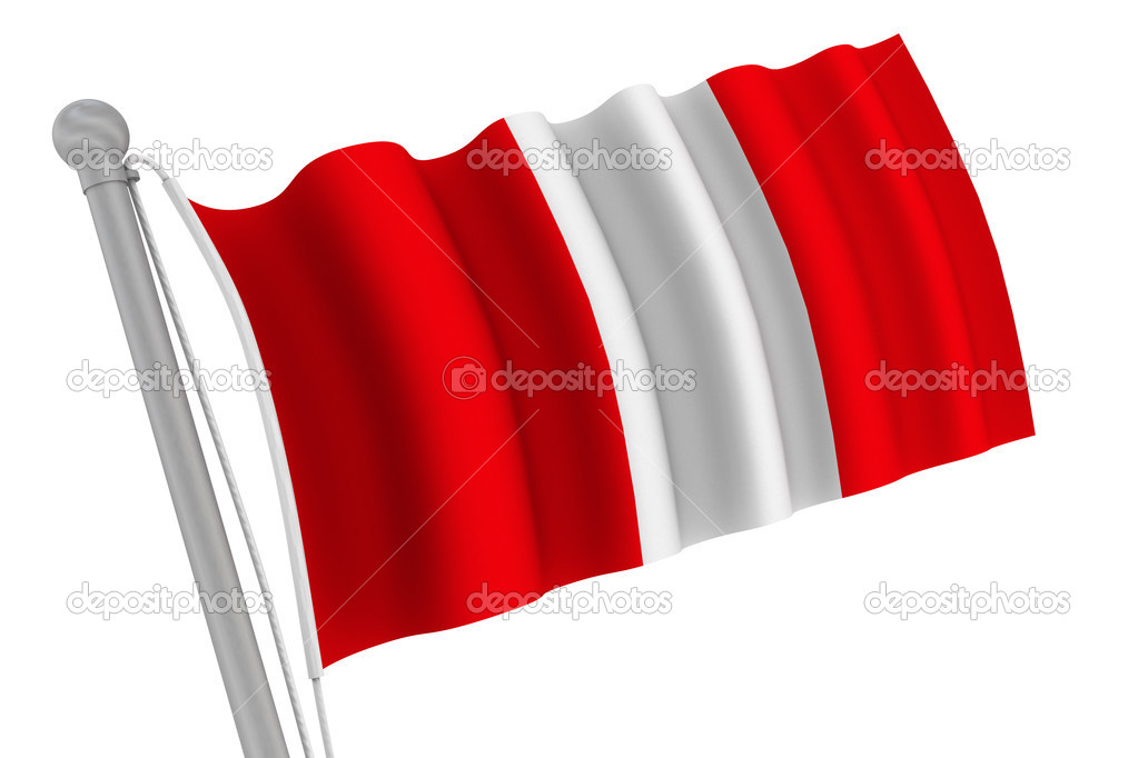 Peru Flag on Pole — Stock Photo © dondesigns #41968185