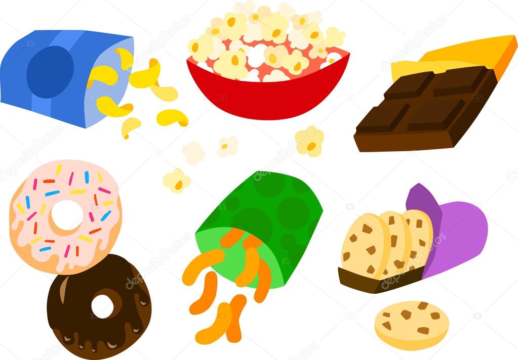 doces e salgados lanche conjunto — Vetores de Stock © lenanayashkova ...