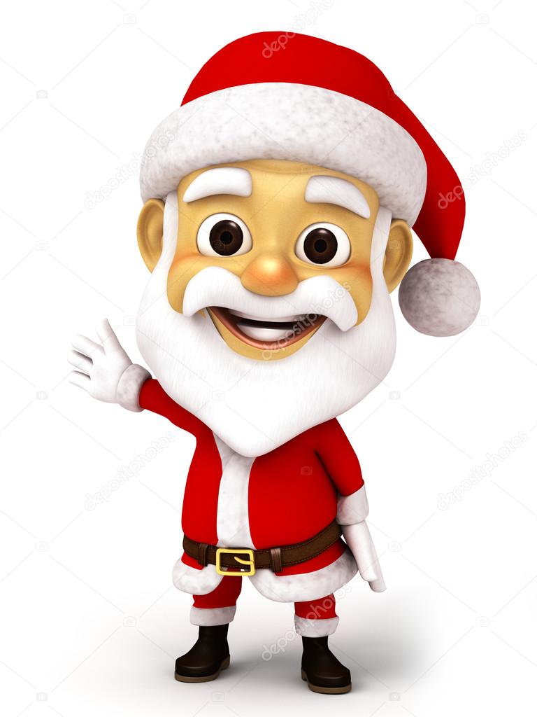 3d render Santa with direction hand Stock Illustration by ...